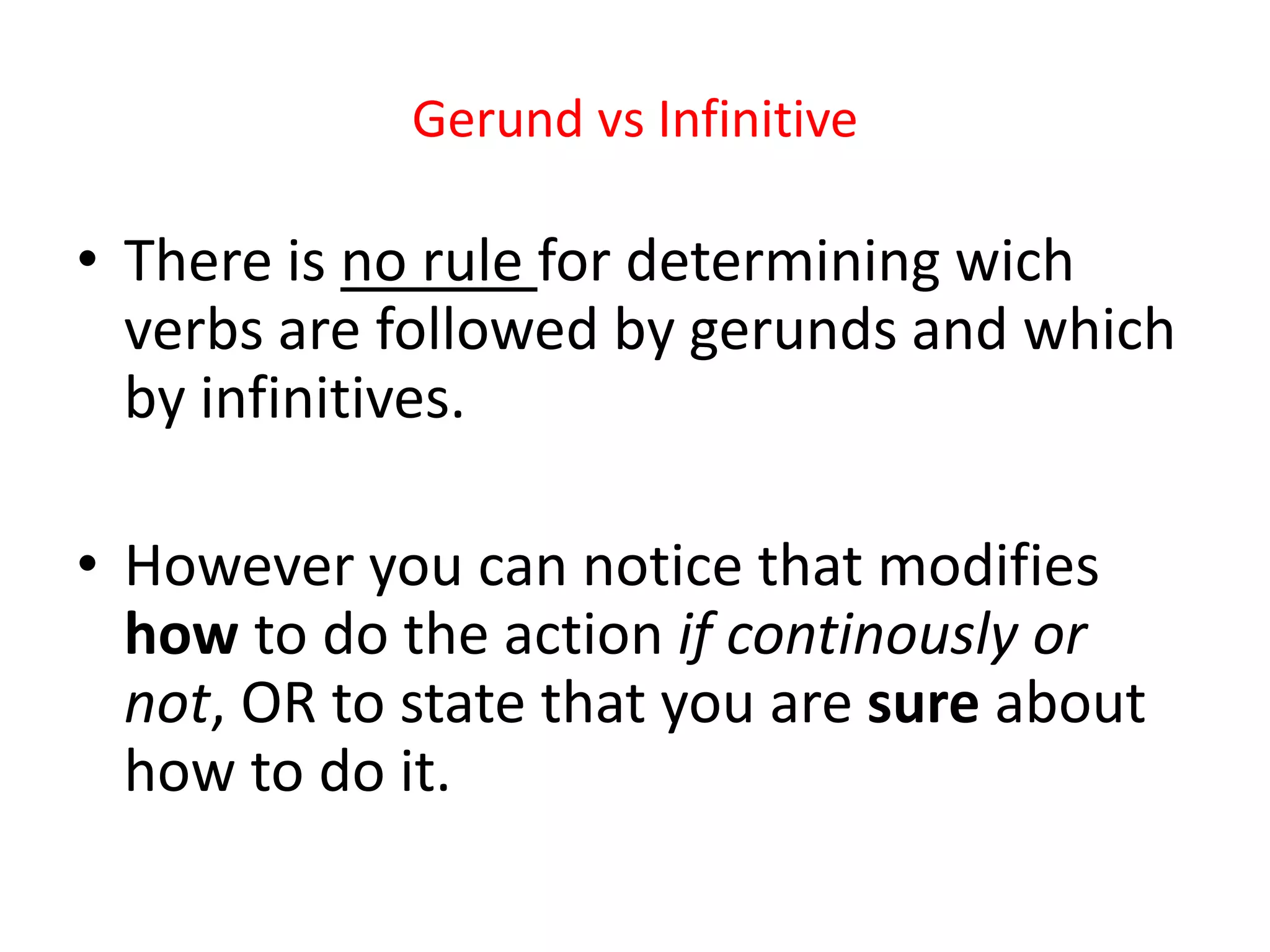Gerund vs. infinitive | PPT
