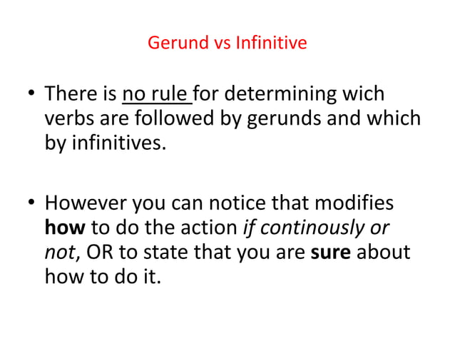 Gerund vs. infinitive | PPT