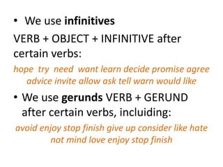 Gerund vs. infinitive | PPT