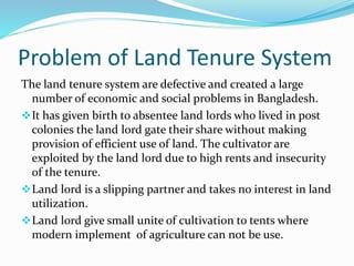 Land Ownership Pattern and Land Tenure & Nature and Determinants of ...