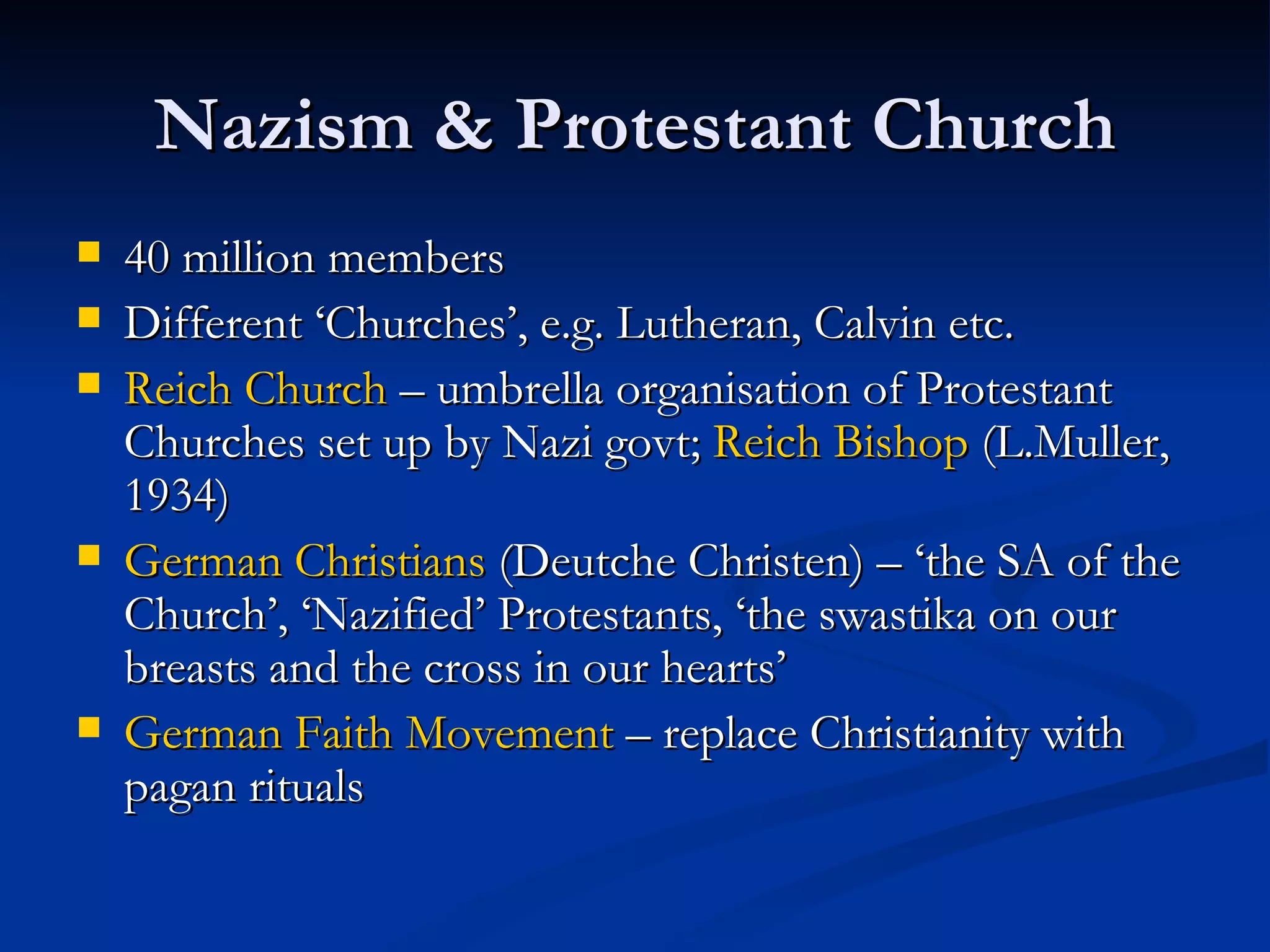 Nazism and the church | PPT