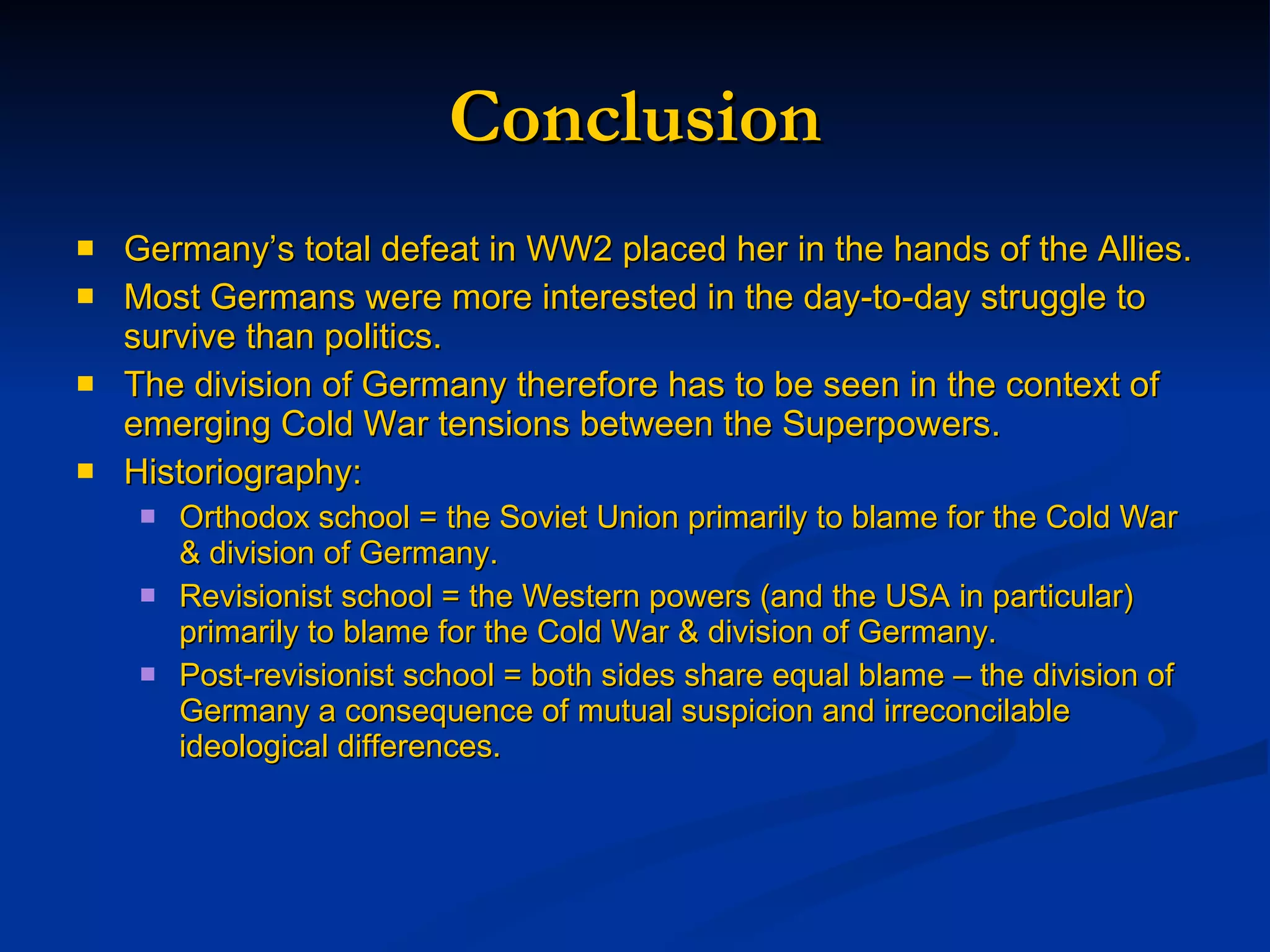 Geschiedenis the cold war division of germany | PPT