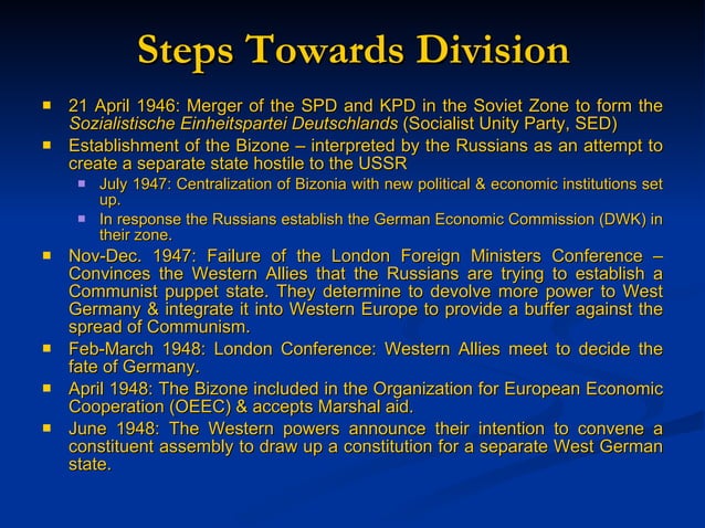 Geschiedenis the cold war division of germany | PPT