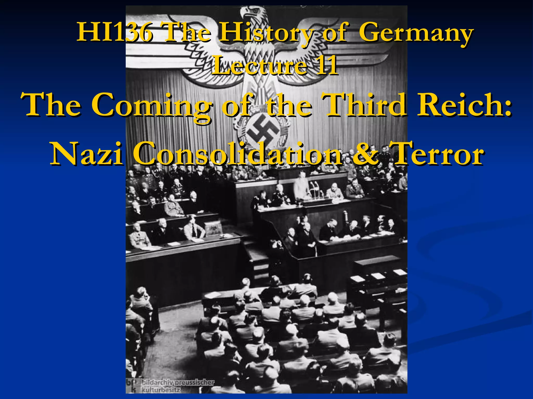 The coming of the third reich - terror | PPT