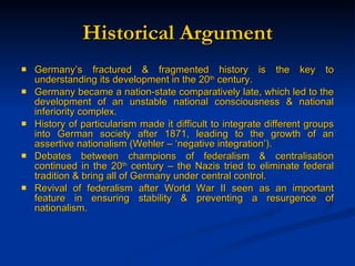 Geschiedenis the debate on german peculiarities | PPT