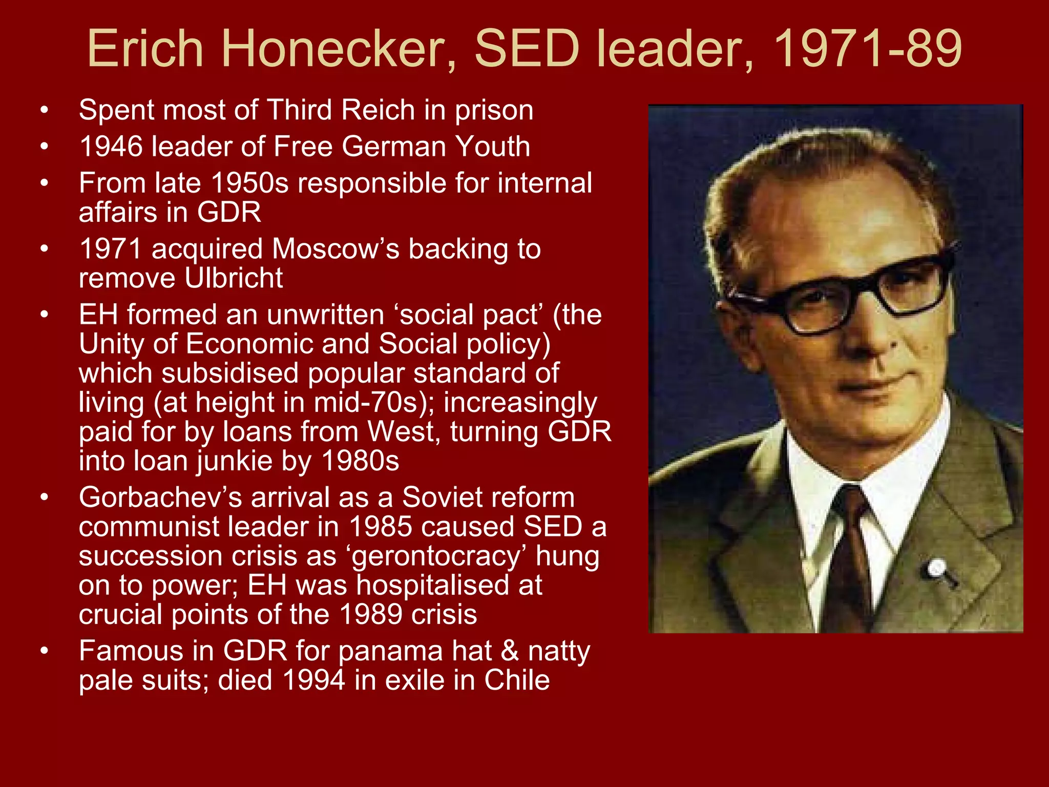 Geschiedenis the german democratic republic - east germany - | PPT