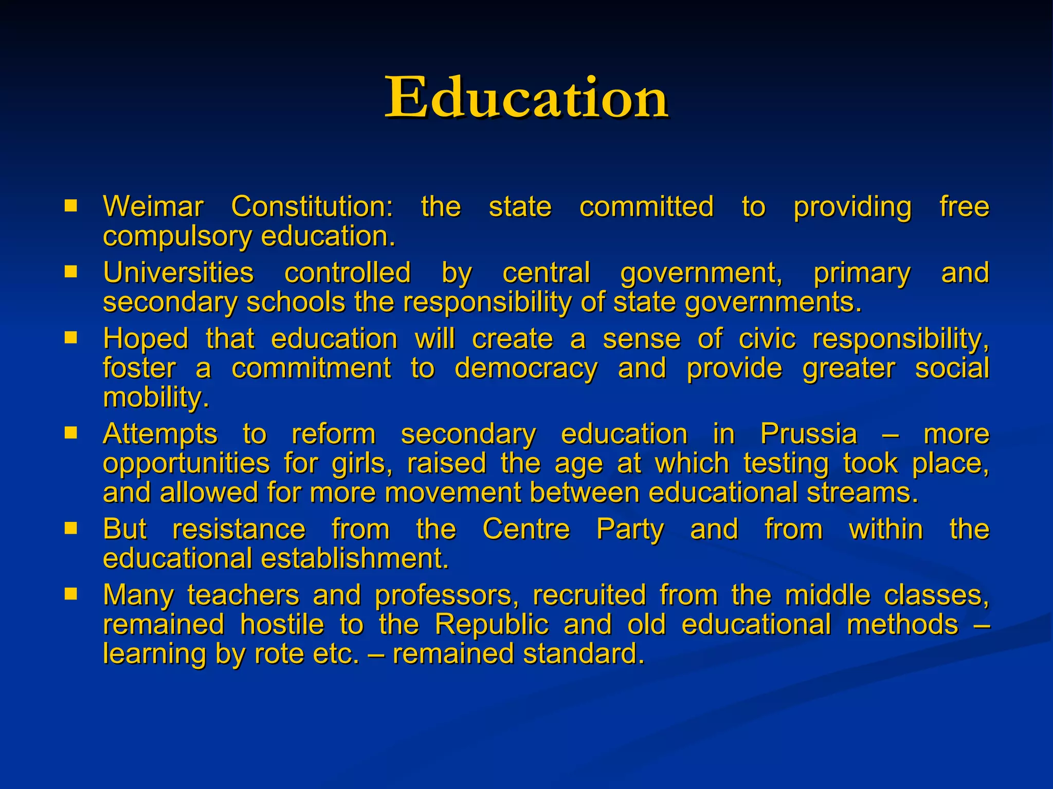 Geschiedenis weimar society and culture | PPT