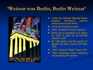 Geschiedenis weimar society and culture | PPT