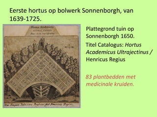 Carla Oldenburger: Geschiedenis Oude Hortus Utrecht | PPTX