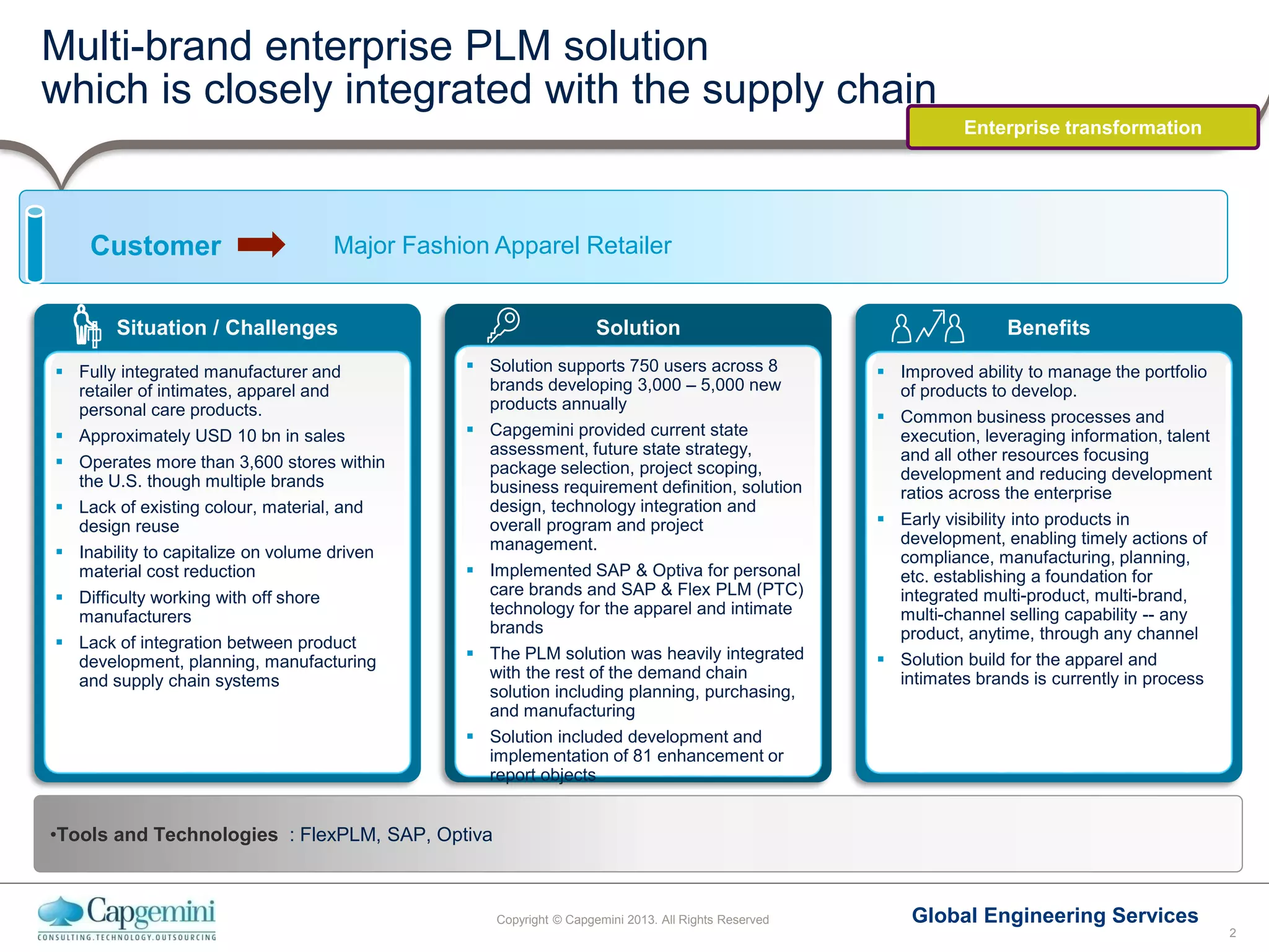 Capgemini Flexplm Case Studies | PPT