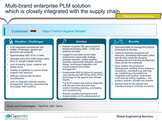 Capgemini Flexplm Case Studies | PPT