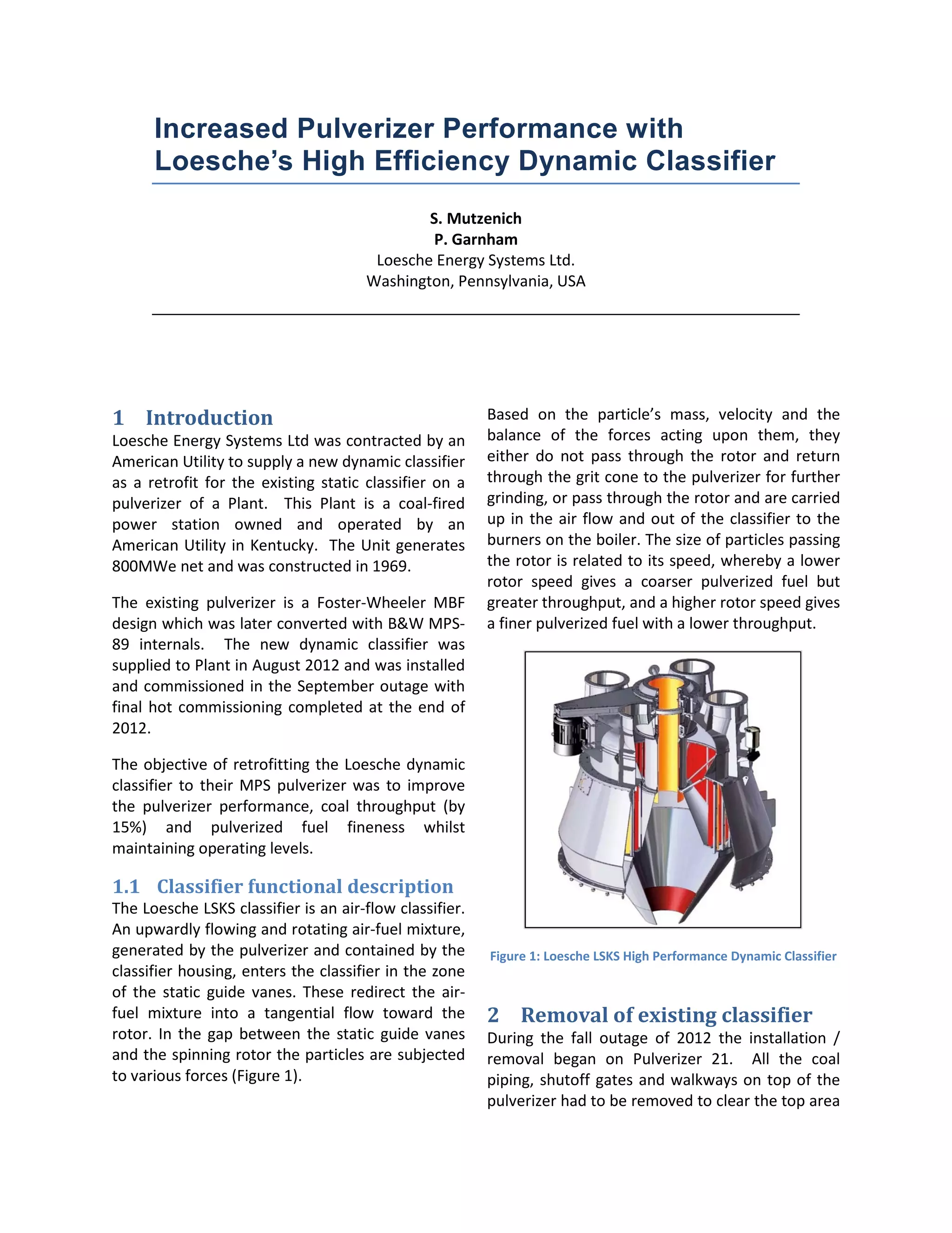 Increased Pulverizer Performance with Loesche’s High Efficiency Dynamic ...