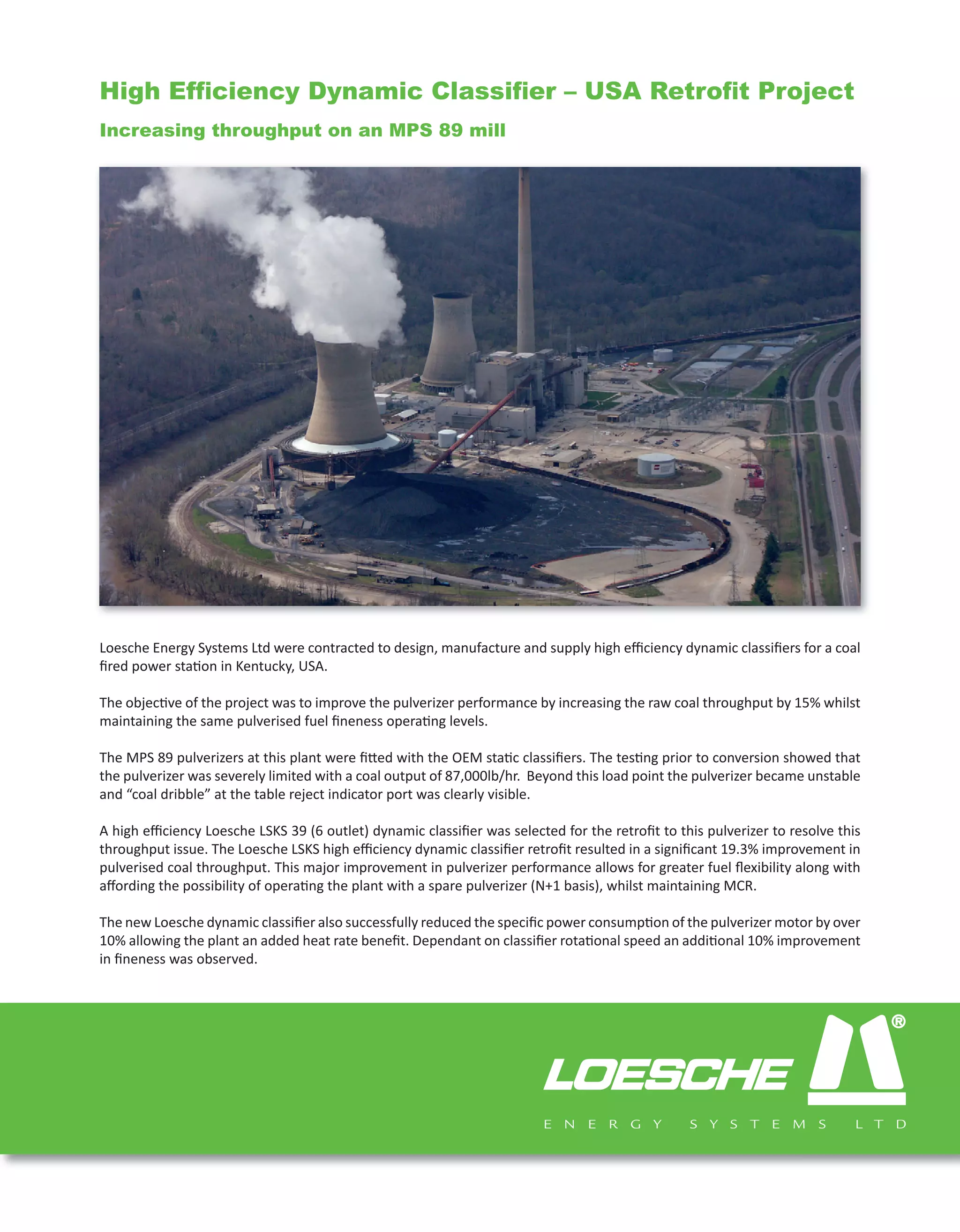 High Efficiency Dynamic Classifier - USA Retrofit Project | PDF