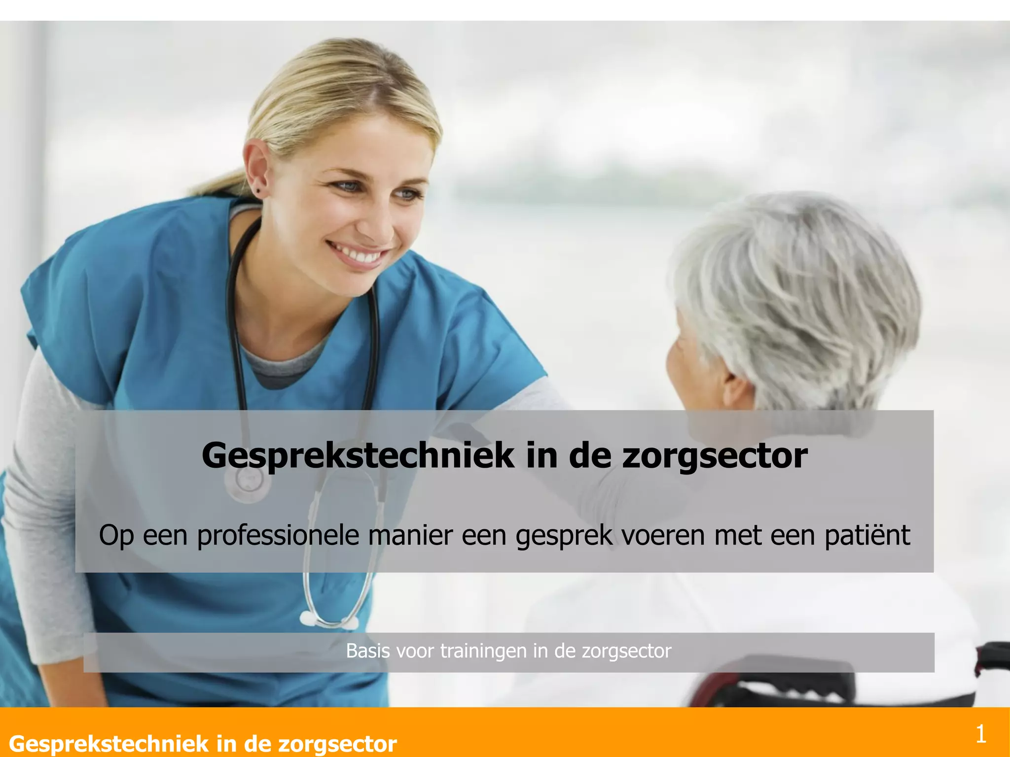 Gesprekstechniek in de zorgsector - 2015-2016 | PDF