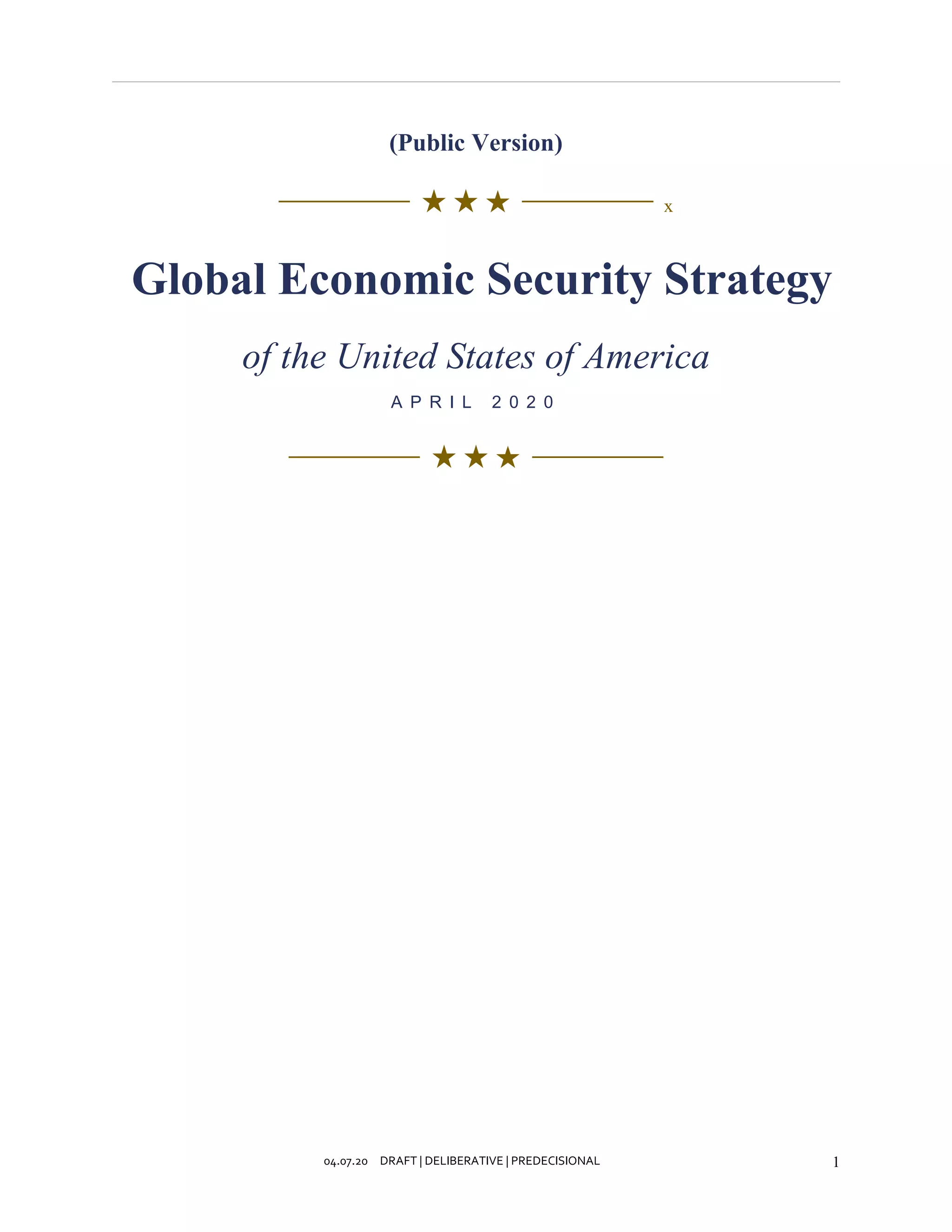 The Global Economic Security Strategy (GESS) Public Version | DOCX