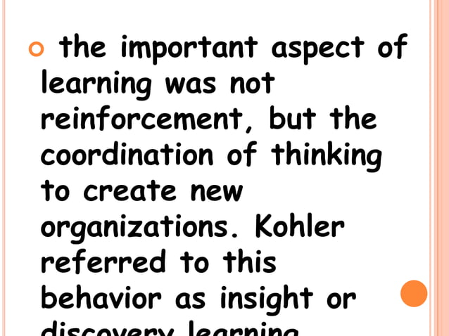 Gestalt LEARNING THEORY SULTAN THE MONKEY | PPT | Free Download