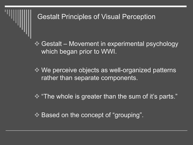 Gestalt.ppt FOR THE UNDERSTANDING OF HOW HUMAN PERCEPTION WORKS | PPT