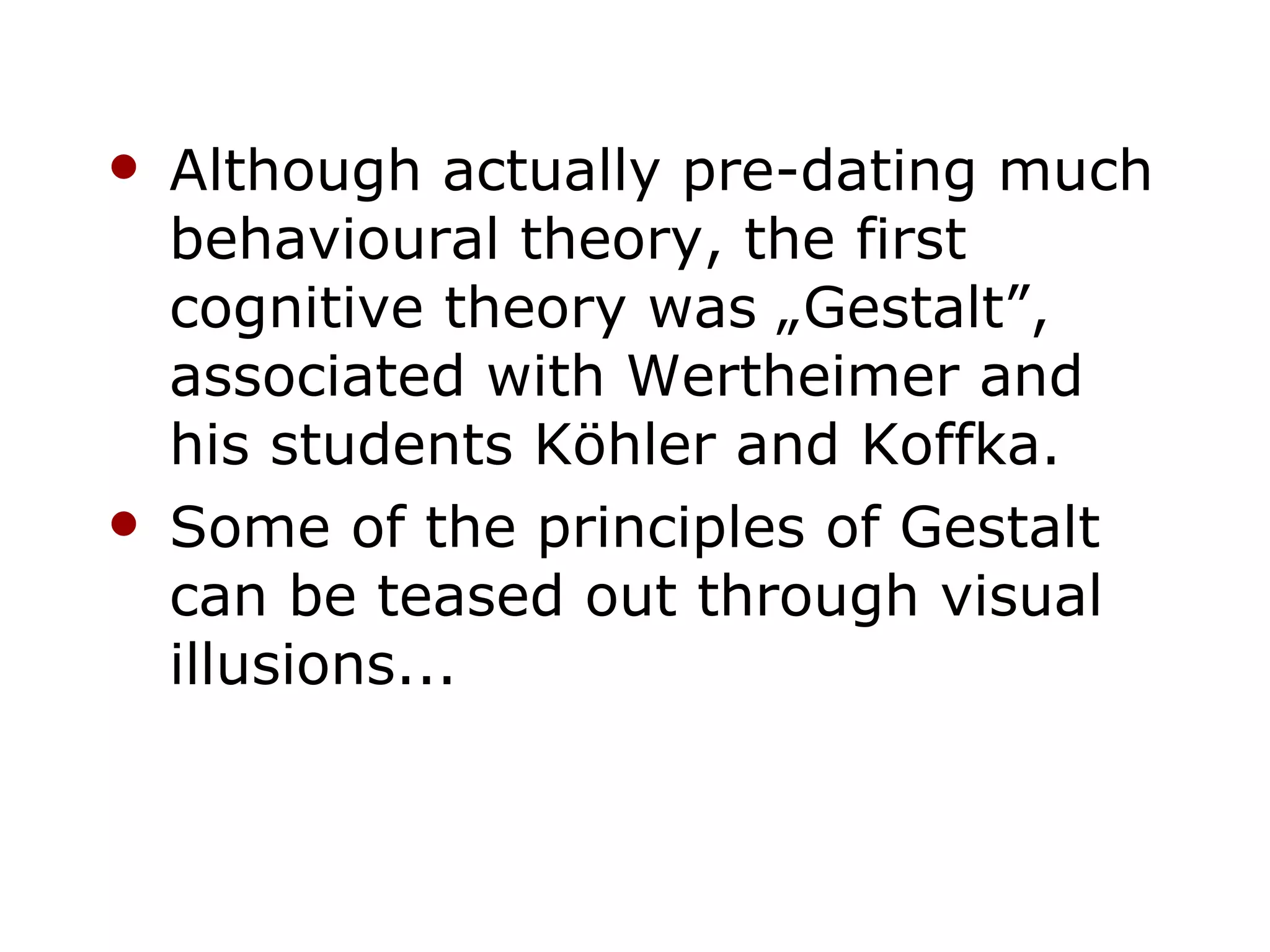 Some notes on Gestalt learning theory | PPT