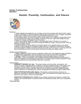 Gestalt, proximity, closure | DOC | Drawing and Sketching | Arts and Crafts