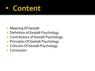 Gestalt psychology | PPTX