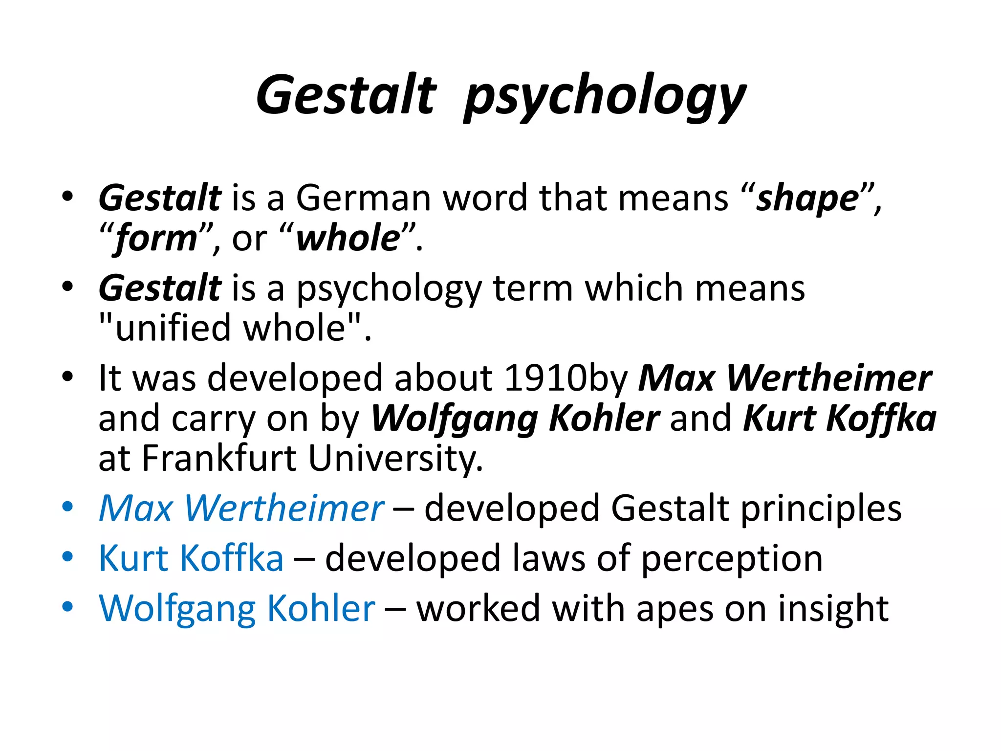 Gestalt psychology | PPTX