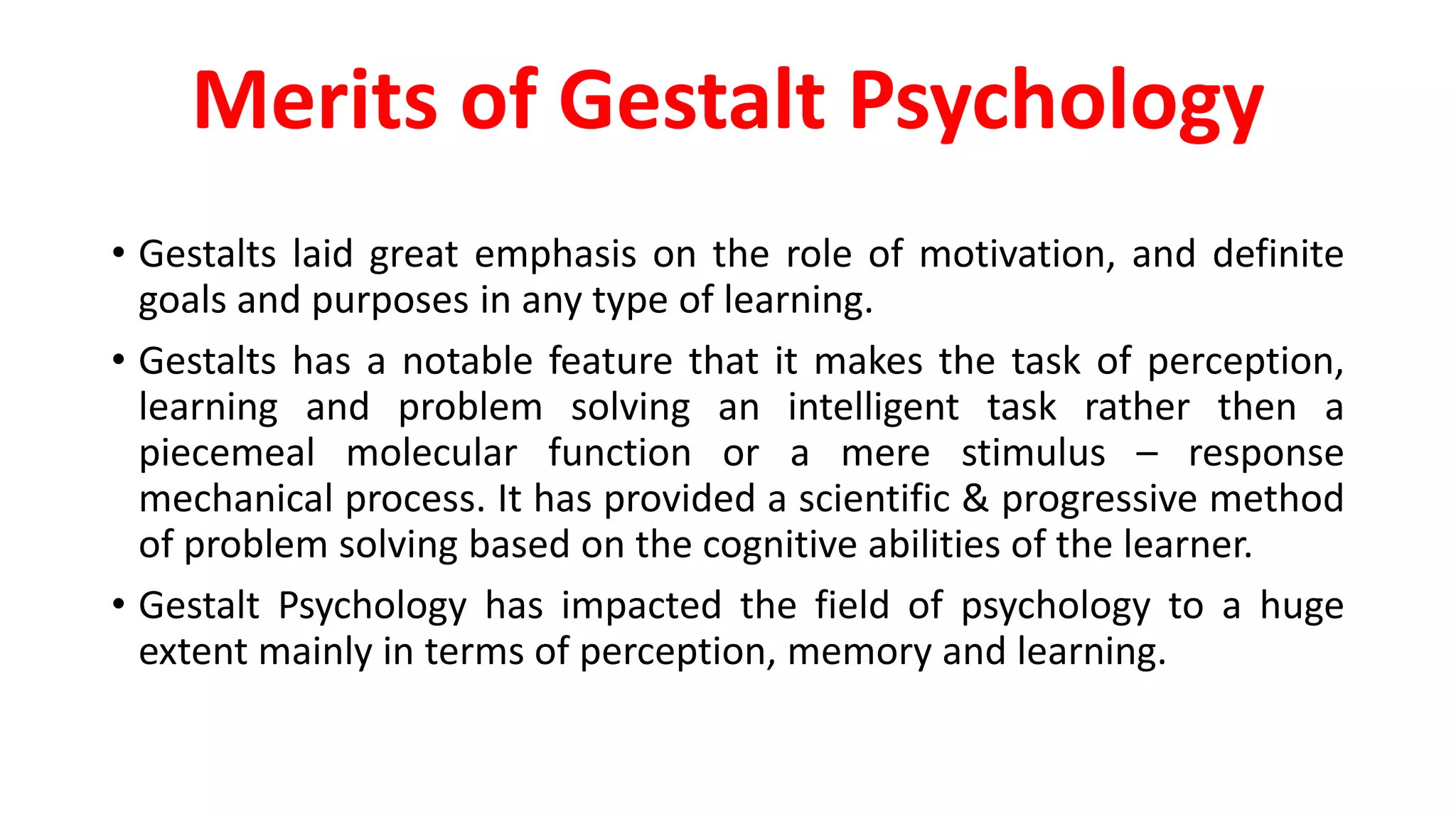Gestalt school of thought in psychology | PPTX