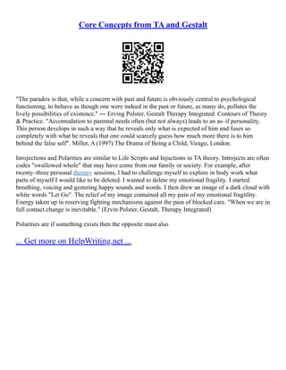 Gestalt Therapy | PDF