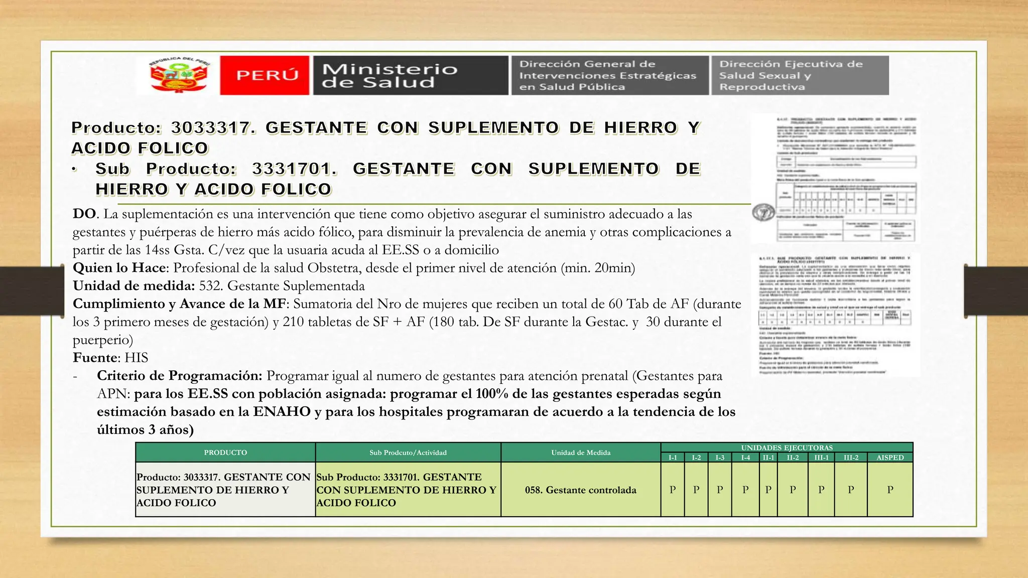 Suplementación de Hierro y Acido Fólico en Gestantes | PPTX