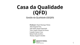 Gestão da Qualidade QFD e Diagrama de Kano | PPTX