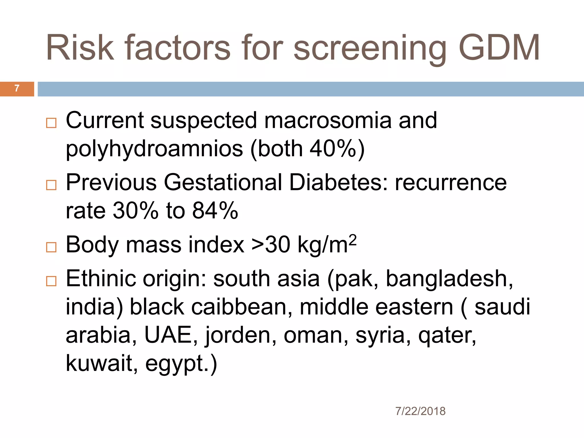 Gestational diabetes mellitus(gdm) | PPT | Free Download
