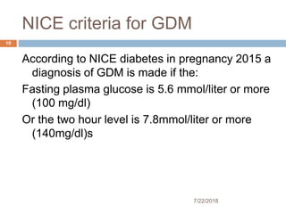 Gestational diabetes mellitus(gdm) | PPT