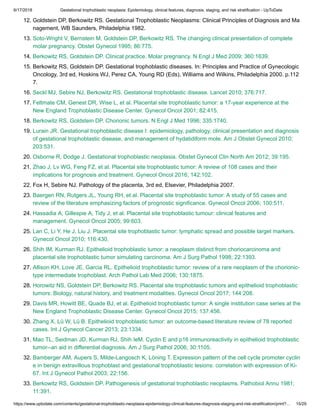 Gestational trophoblastic neoplasia epidemiology, clinical features, diagnosis, staging, and ...