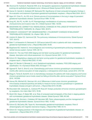 Gestational trophoblastic neoplasia epidemiology, clinical features ...