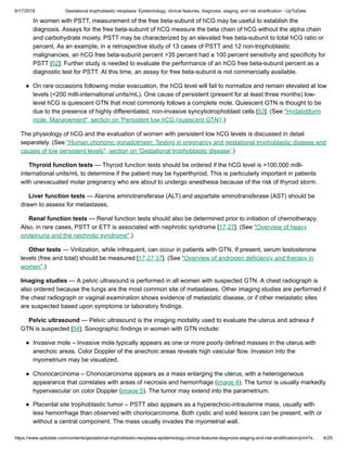 Gestational trophoblastic neoplasia epidemiology, clinical features ...