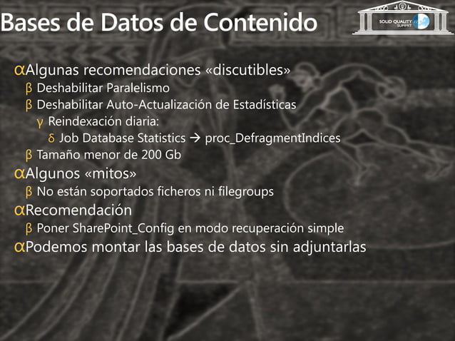 Instalación y Configuración : Bases de datos fuera del asistente | PDF