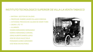 Henry Ford y la Calidad | PPTX