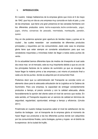 Gestión de la cadena de suminstro en el área de transporte y ...
