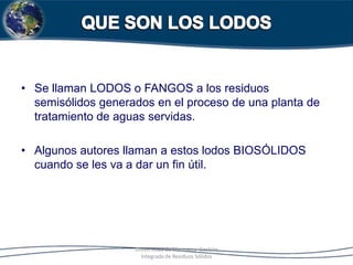 Gestión de lodos en la plantas de tratamiento | PPTX