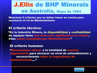 Gestión de mantenimiento sandvik del perú s.a. | PPT