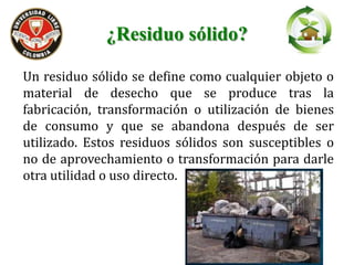 Gestión integral de residuos sólidos | PPTX