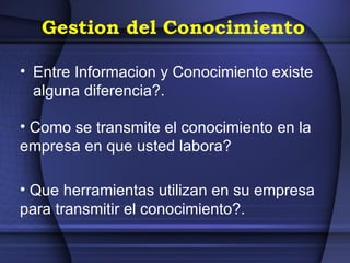 Gerencia del Conocimiento | PPT