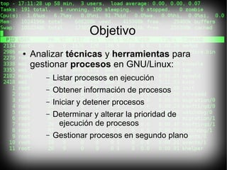Gestión de Procesos en GNU Linux - Comandos | PDF