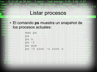 Gestión de Procesos en GNU Linux - Comandos | PDF