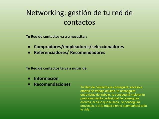 Gestionar nuestra red de contactos | PPTX