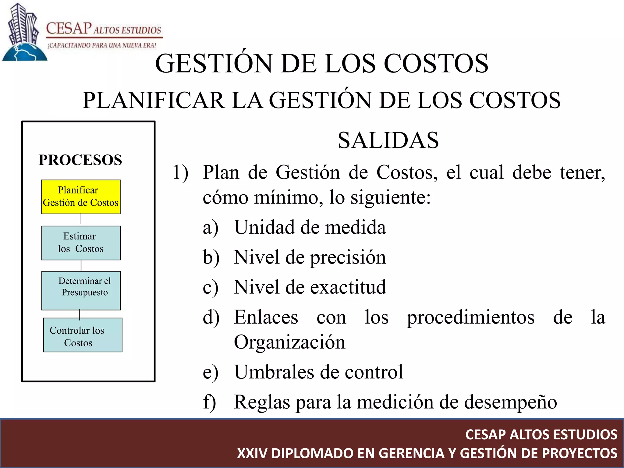 Gestion de costos - PMI | PPT
