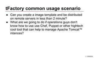 Gestión de infraestructura tomcat tom ee con tfactory | PPT
