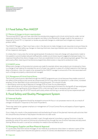 GUÍA DE BRCGS PARA LA GESTIÓN DE LA SEGURIDAD ALIMENTARIA DURANTE COVID ...