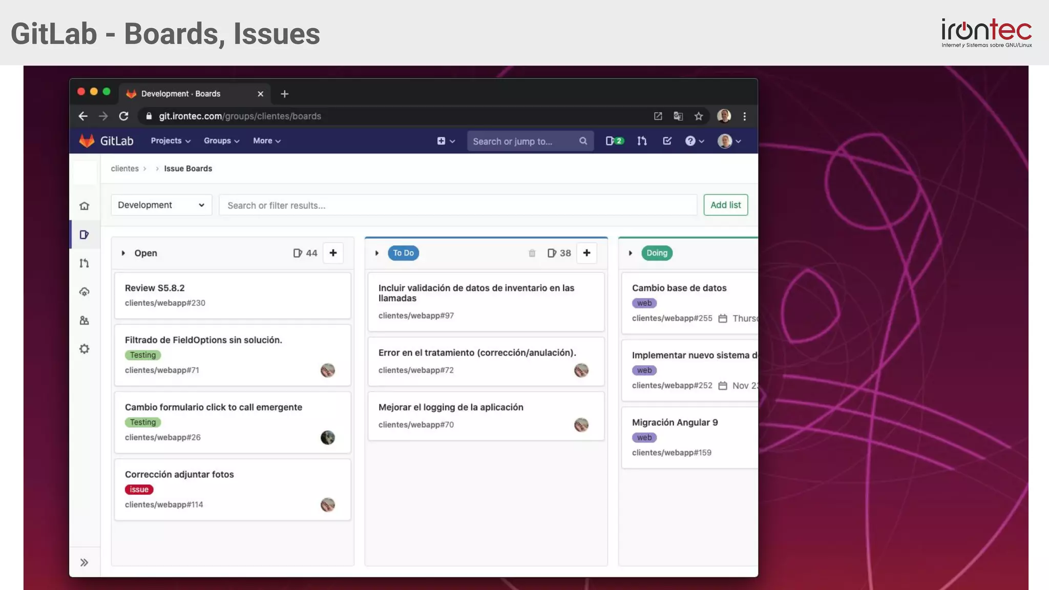 Gestion de proyectos con GitLab en tiempos de teletrabajo | PDF
