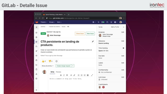 Gestion de proyectos con GitLab en tiempos de teletrabajo | PPT