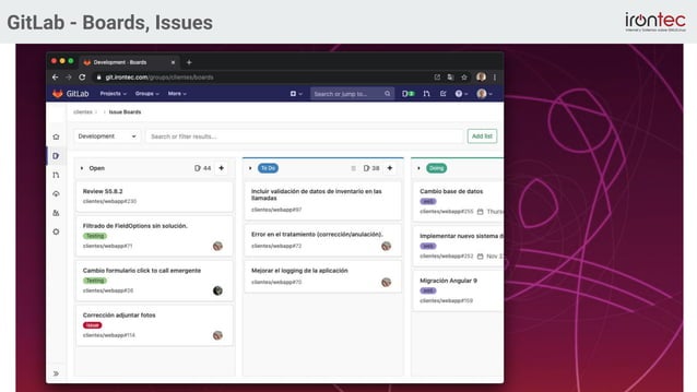 Gestion de proyectos con GitLab en tiempos de teletrabajo | PPT